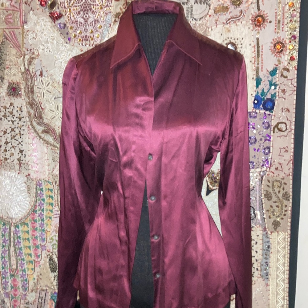 100% Silk 6 Buttons Enclosed - Maroon Color - Gem